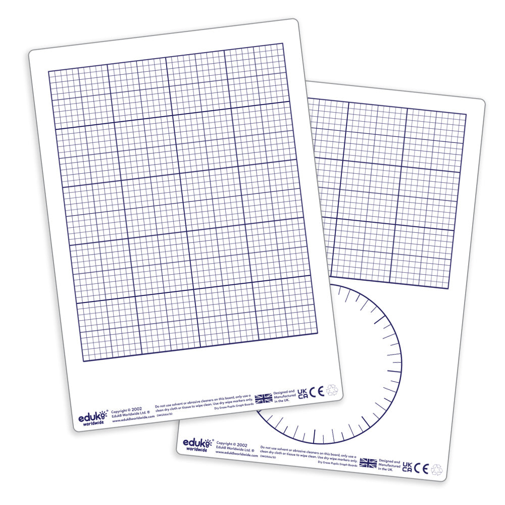 Dry Erase Pupils A4 Graph Boards (Pack of 30)